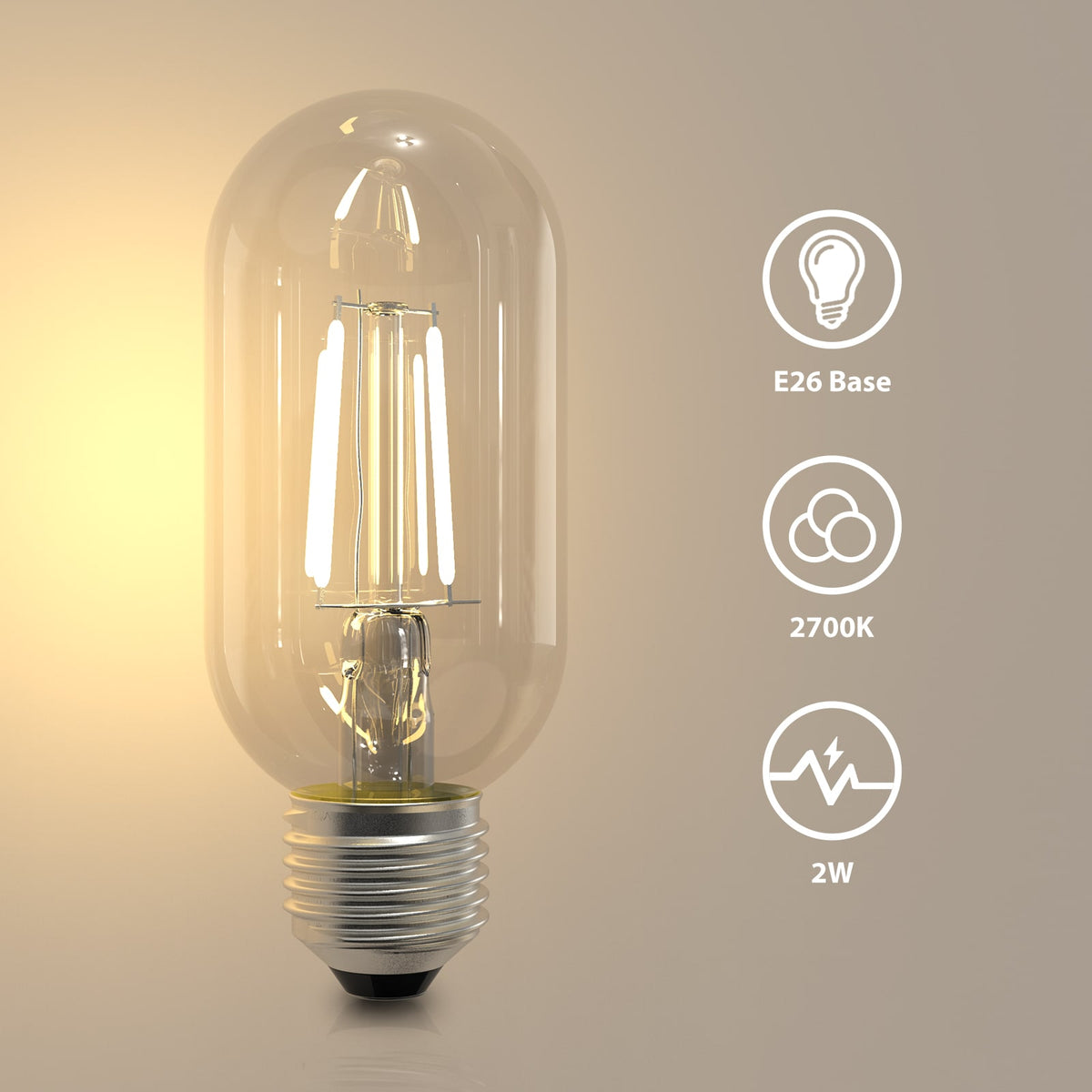 HYMELA Specialized LED Bulb 2W LED Bulb E26 Base for Battery Operated